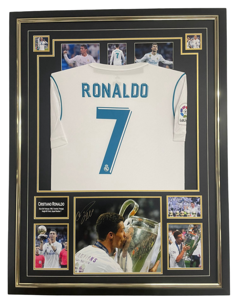 Cristiano Ronaldo of Real Madrid Signed Photo and Shirt Display ...