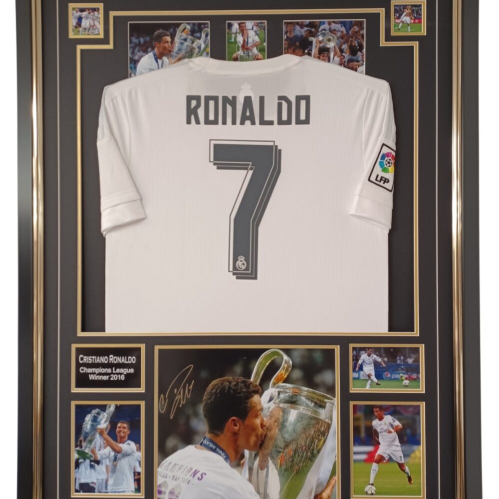 Cristiano Ronaldo of Real Madrid Signed Photo and Shirt Display ...
