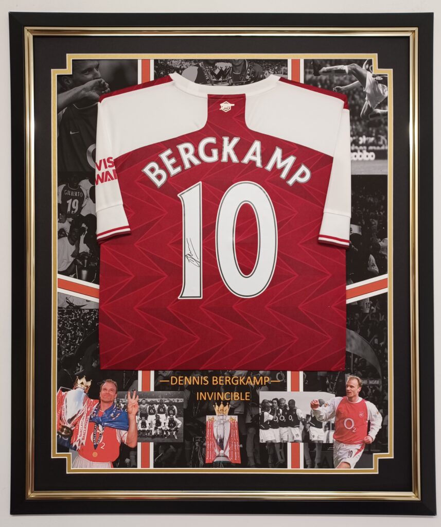 Framed Dennis Bergkamp Signed Jersey – Signed Memorabila Shop