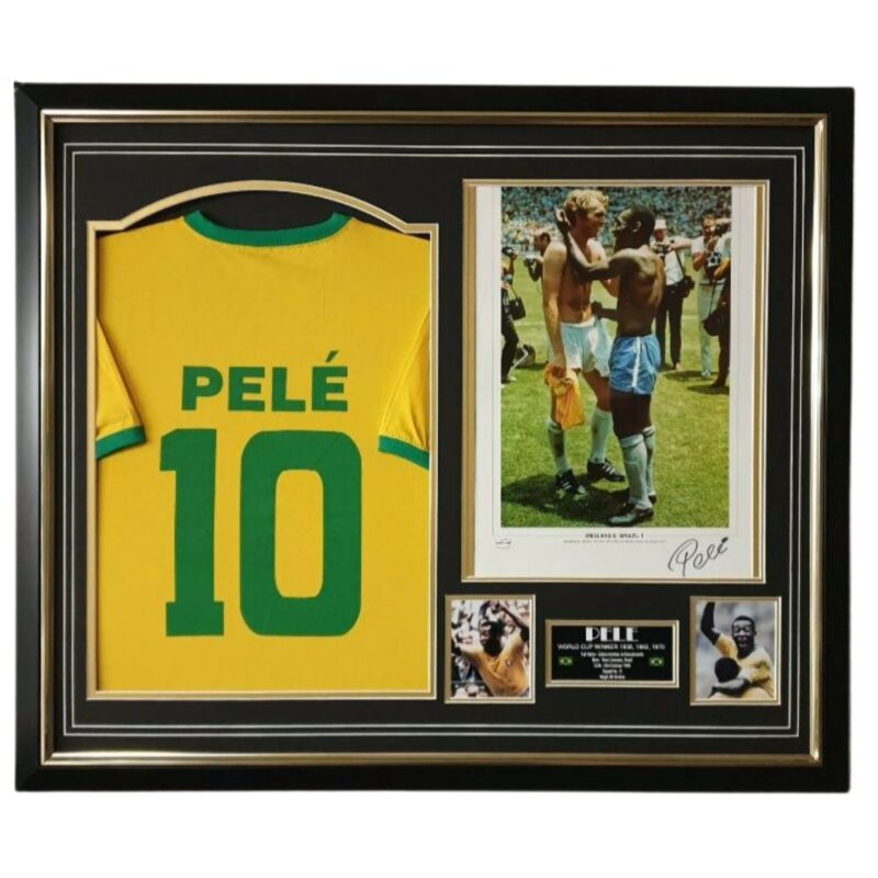 Pele of Brazil Signed Photo with Football Shirt – Signed Memorabila Shop