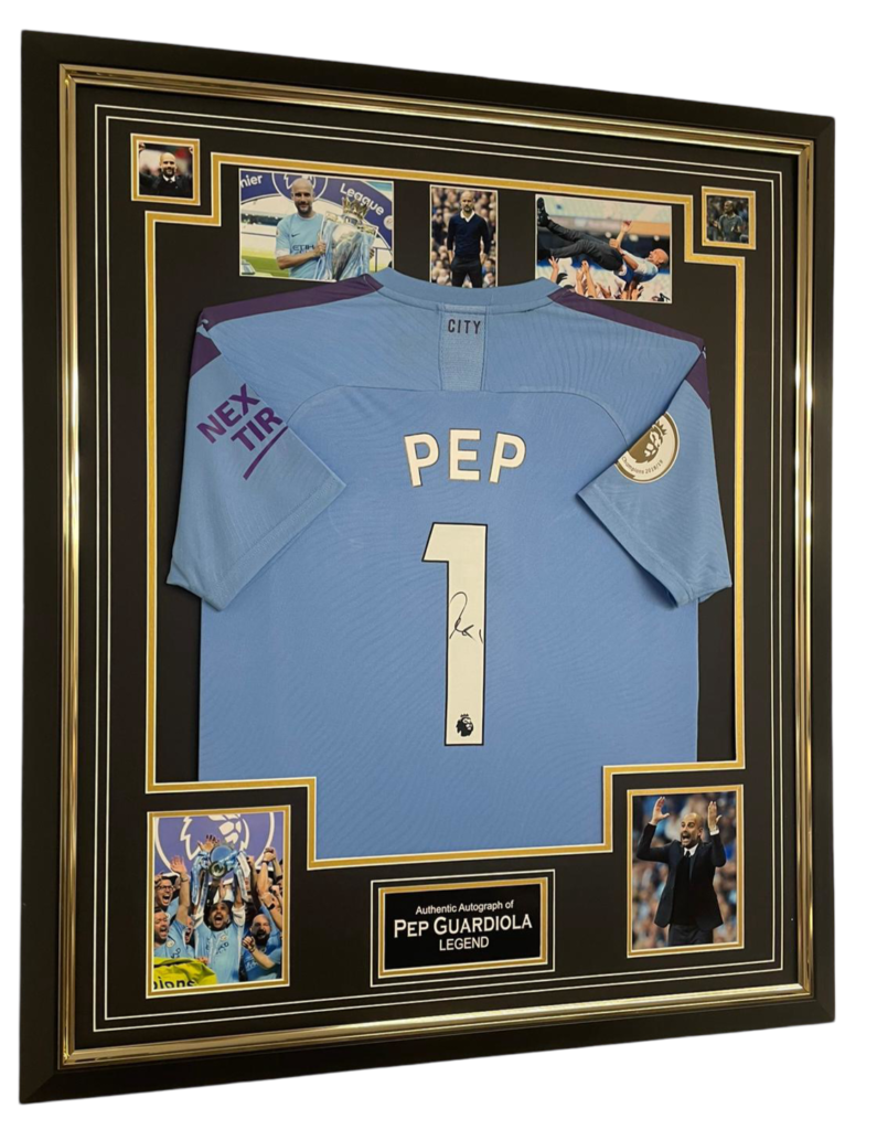 City Legend Pep Guardiola Signed Shirt | Signed Memorabila Shop | Shop ...