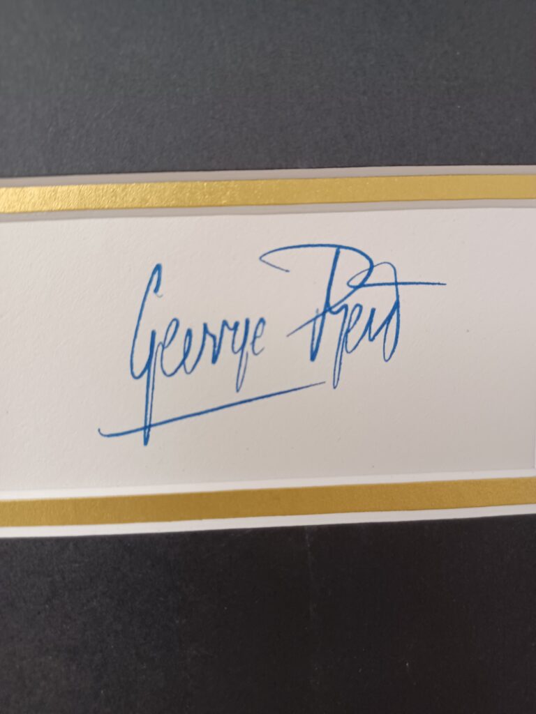 George Best Signed Display and LA AZTECS Shirt – Signed Memorabila Shop