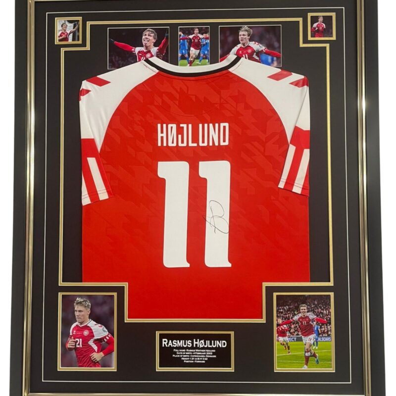 Højlund RASMUS HOJLUND of Denmark Signed Shirt – Signed Memorabila Shop