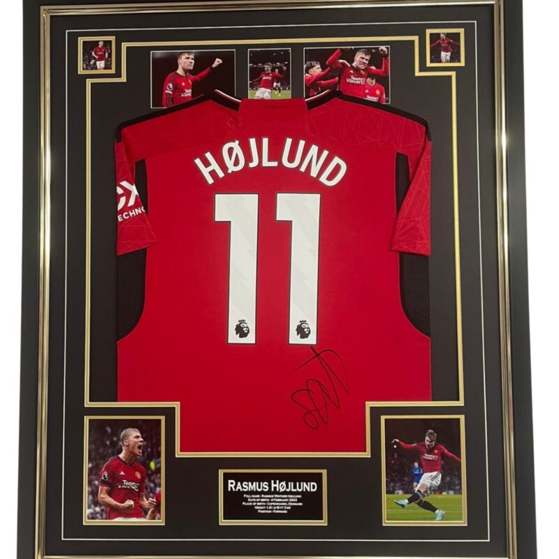 Højlund RASMUS HOJLUND of United Signed Shirt – Signed Memorabila Shop