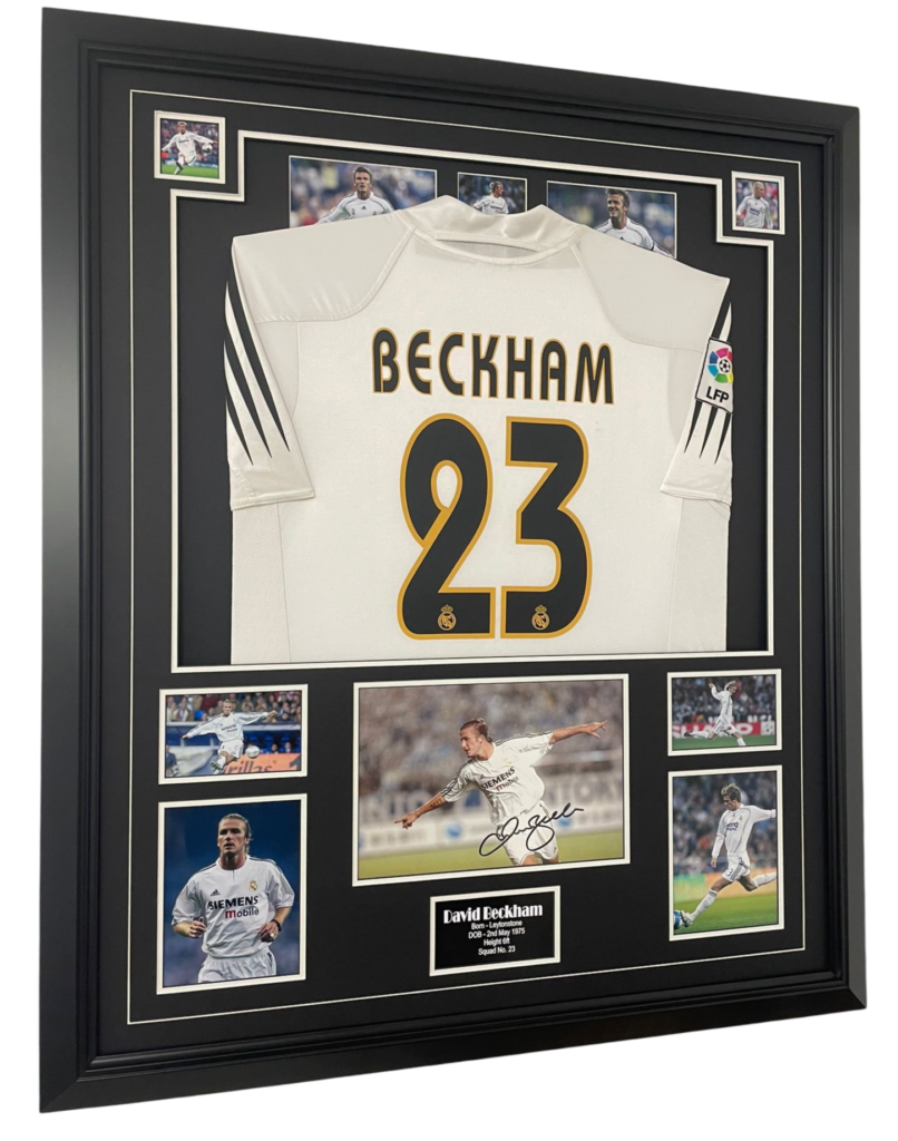 David Beckham of Madrid Signed Photo and Shirt – Signed Memorabila Shop