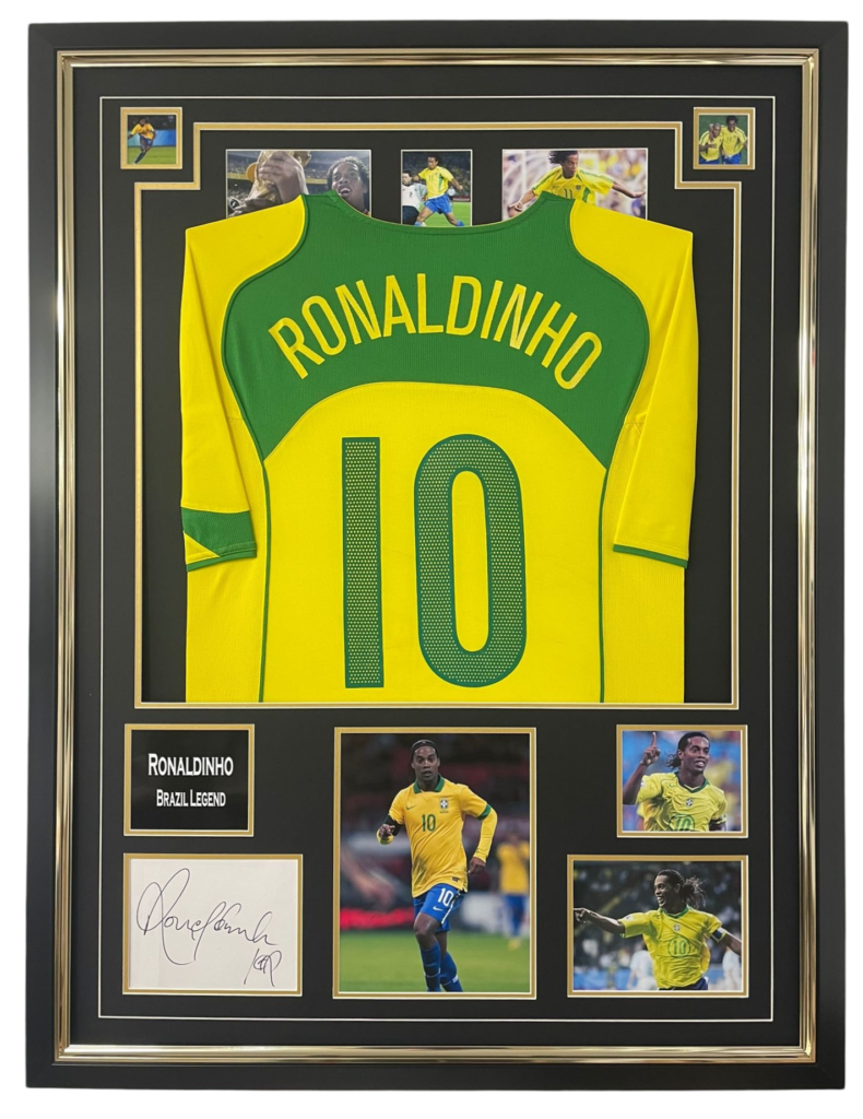 RONALDINHO of Brazil Signed Display with Shirt – Signed Memorabila Shop