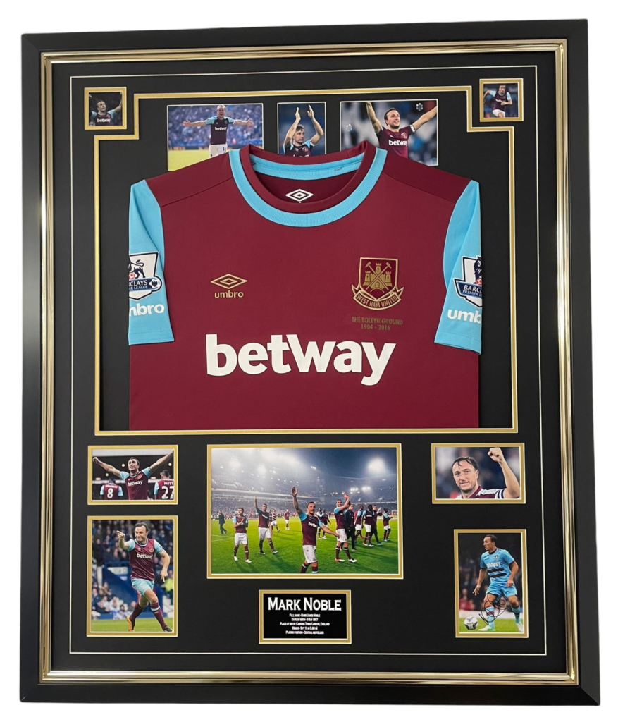 Mark Noble of West Ham Signed Photo with Shirt – Signed Memorabila Shop