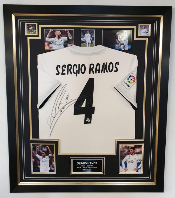 Sergio Ramos of REAL MADRID signed Shirt FRAMED Display | Signed ...